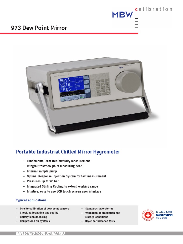 973 Dew Point Mirror: Portable Industrial Chilled Mirror Hygrometer ...