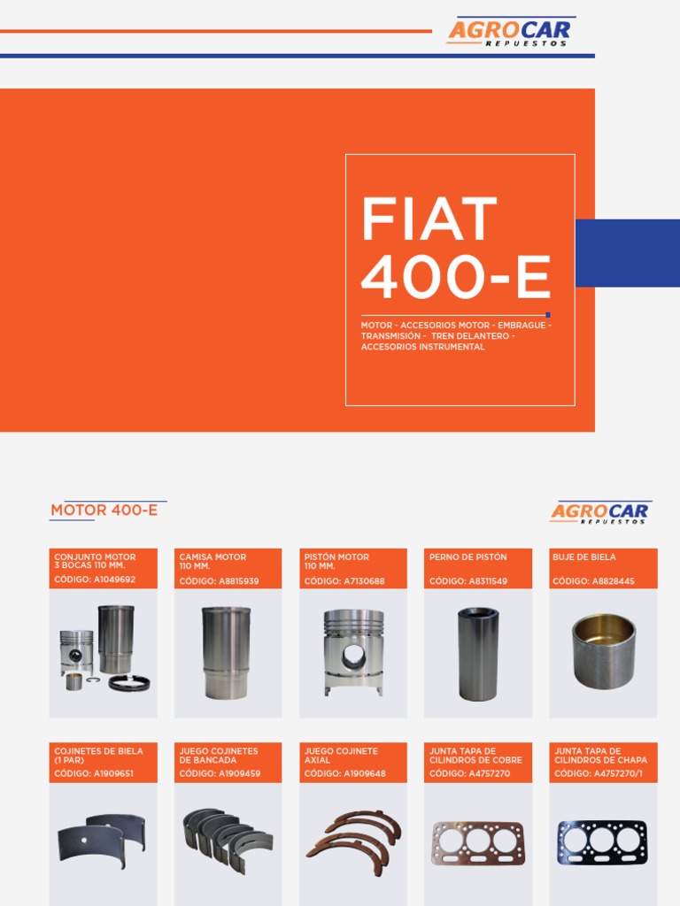 Componentes y Accesorios Fiat 400-E | PDF | Transmisión (Mecánica ...