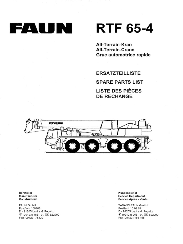 FAUN RTF 65 Spare Parts List | PDF