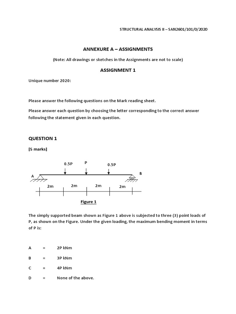 Memo STRUCTURAL ANALYSIS II - SAN2601 Assignments 2020 | PDF | Buckling ...