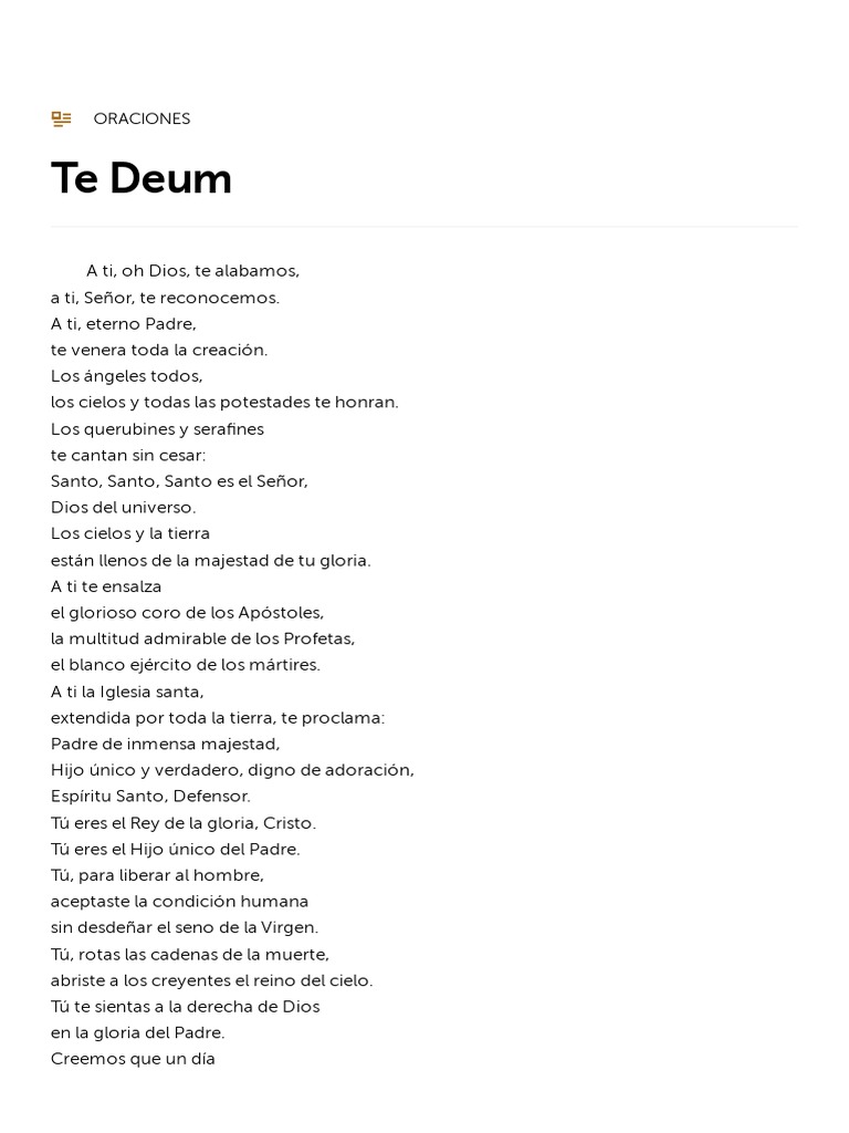 Te Deum | PDF | Arte | Religión y espiritualidad