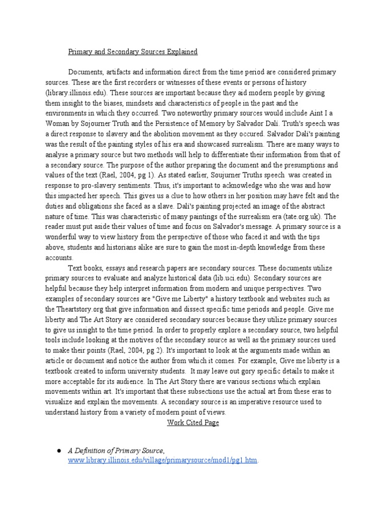 Primary and Secondary Sources Explained | PDF | Primary Sources | Essays