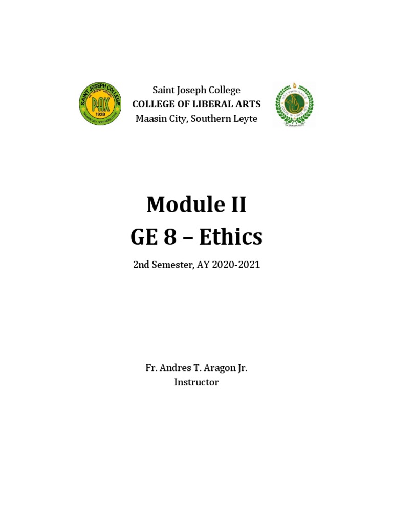 Module 2 in GE 8 Ethics | PDF | Utilitarianism | Morality