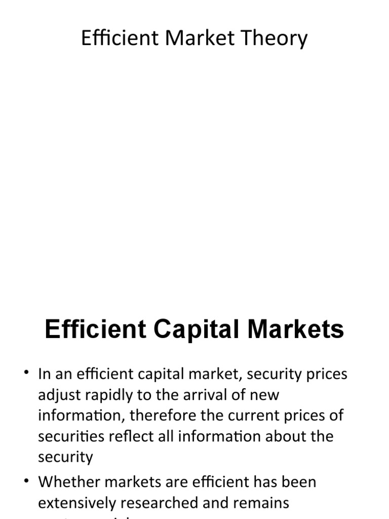 Efficient Market Theory | Download Free PDF | Efficient Market ...