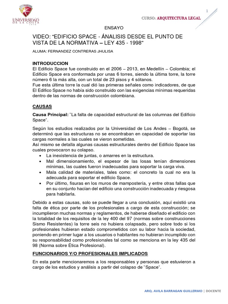 Edificio Space Ensayo | PDF | Science | Ingeniería