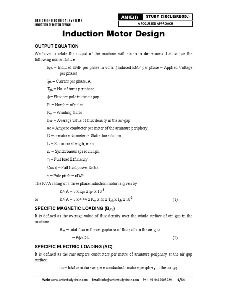 Induction Motor Design | PDF | Electric Motor | Alternating Current