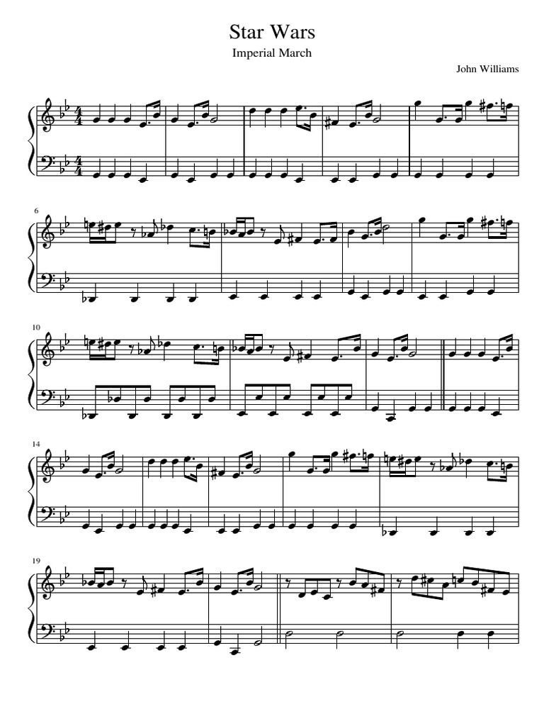 Free Imperial March Sheet Music | PDF | Star Wars | Works Based On Star ...