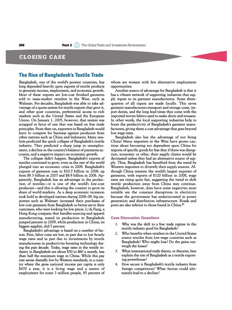 Case Study - 1 - The Rise of Bangladesh's Textile Trade | PDF ...