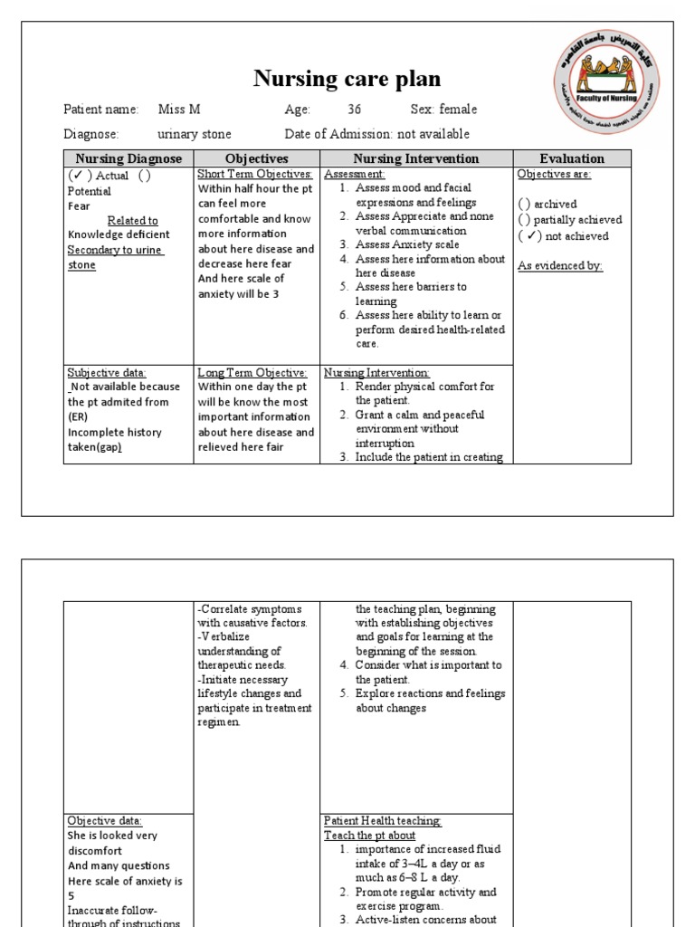Nursing Care Plan | PDF | Anxiety | Nursing