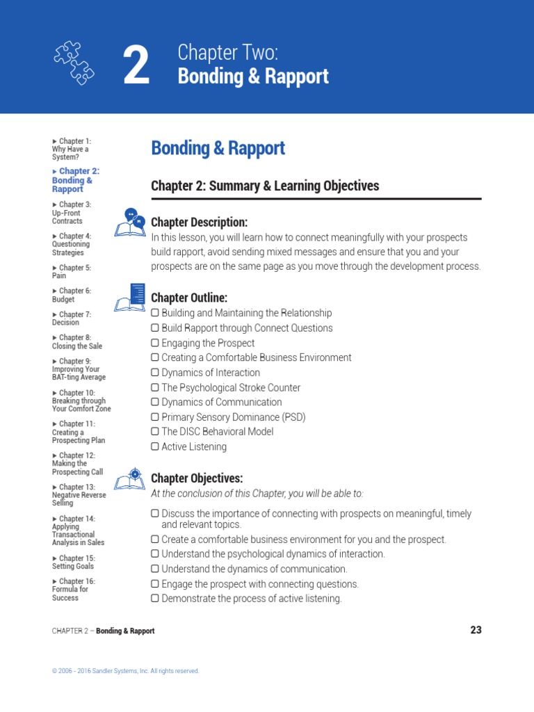 2 Bonding and Rapport - Sales Mastery | PDF | Sales | Communication