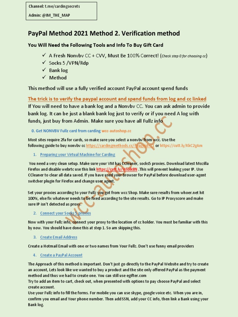 HOW TO CASHOUT PayPal Method 2 WCC | PDF | Pay Pal | Proxy Server