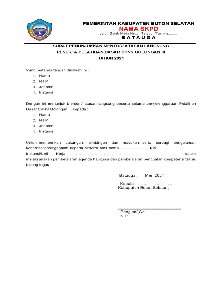 Surat Penunjukan Mentor | PDF