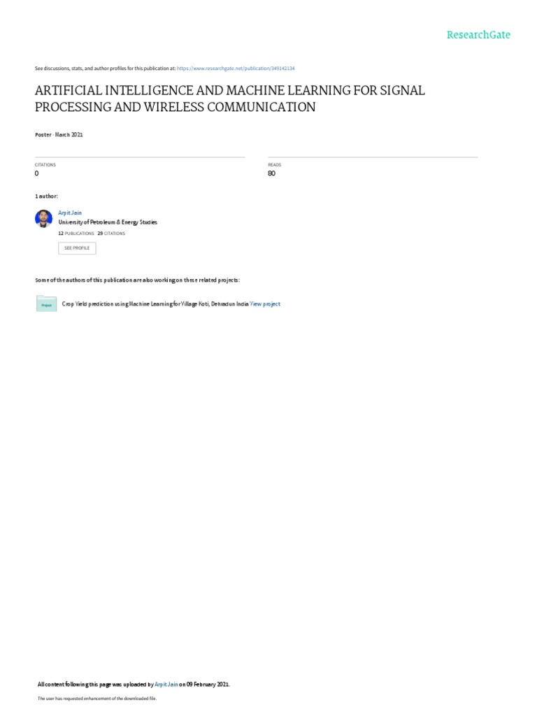 Artificial Intelligence and Machine Learning For Signal Processing and ...