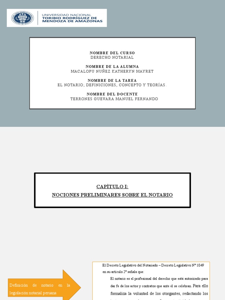 Diapositivas Derecho Notarial - Definicion de Notario | PDF | Derecho ...