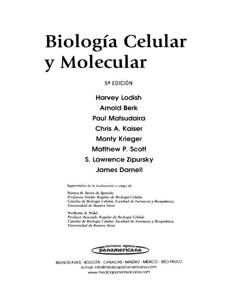 Biologia Celular y Molecular by Harvey Lodish Et Al. | PDF