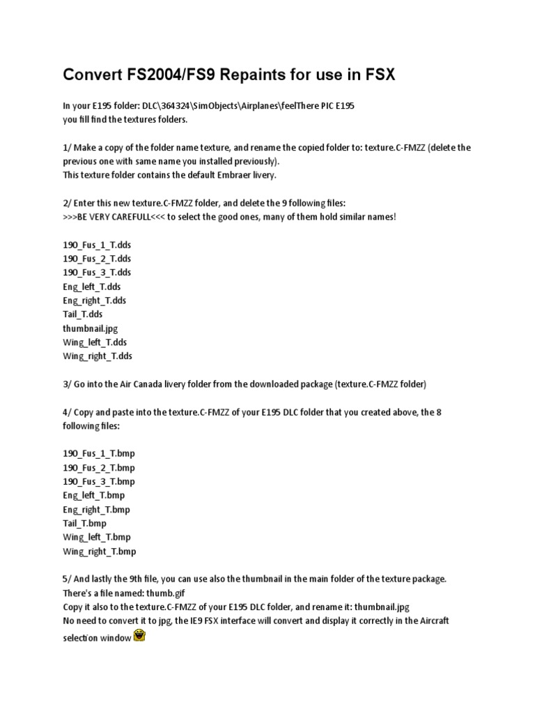 Convert FS2004&FS9 Textures To FSX-SE | PDF