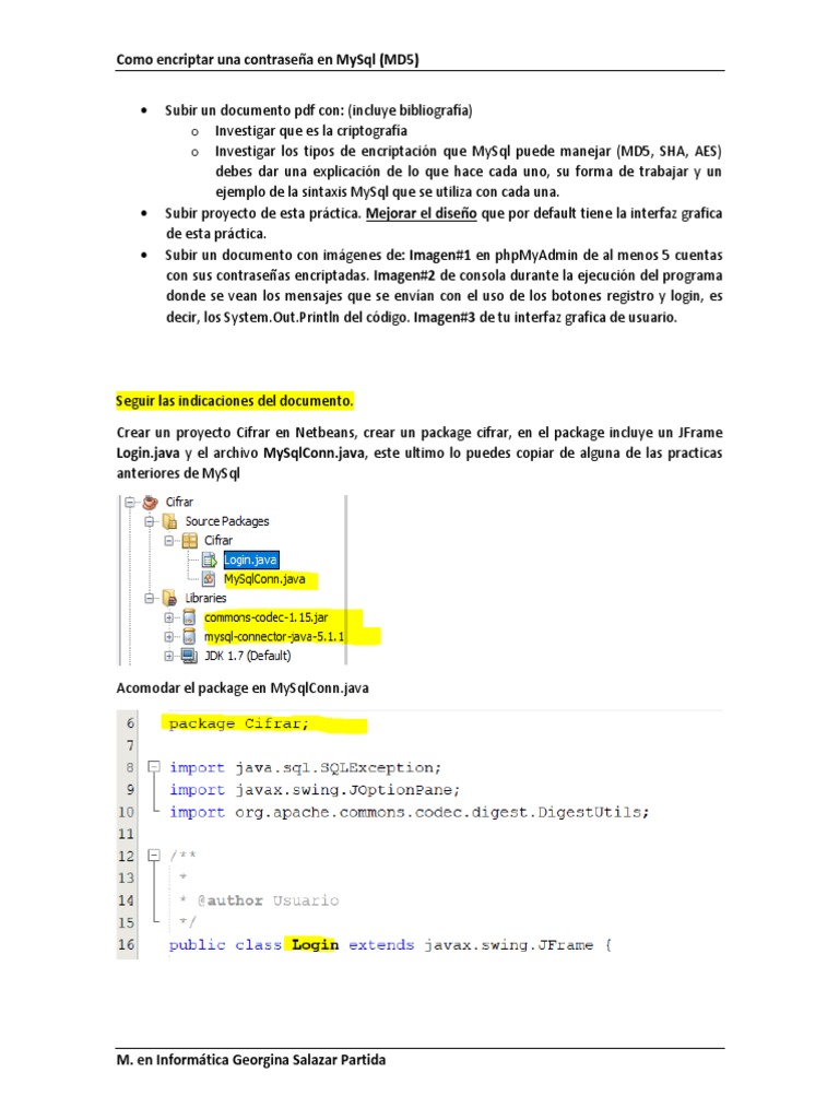 Contraseñas en MySql | PDF | Mi sql | Java (lenguaje de programación)
