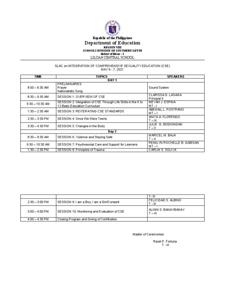 SLAC Matrix | PDF | Sexuality | Mammalian Sexuality