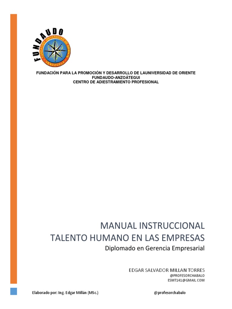 Modulo II Manual Talento Humano Prof. MSc. Edgar Millan | PDF ...