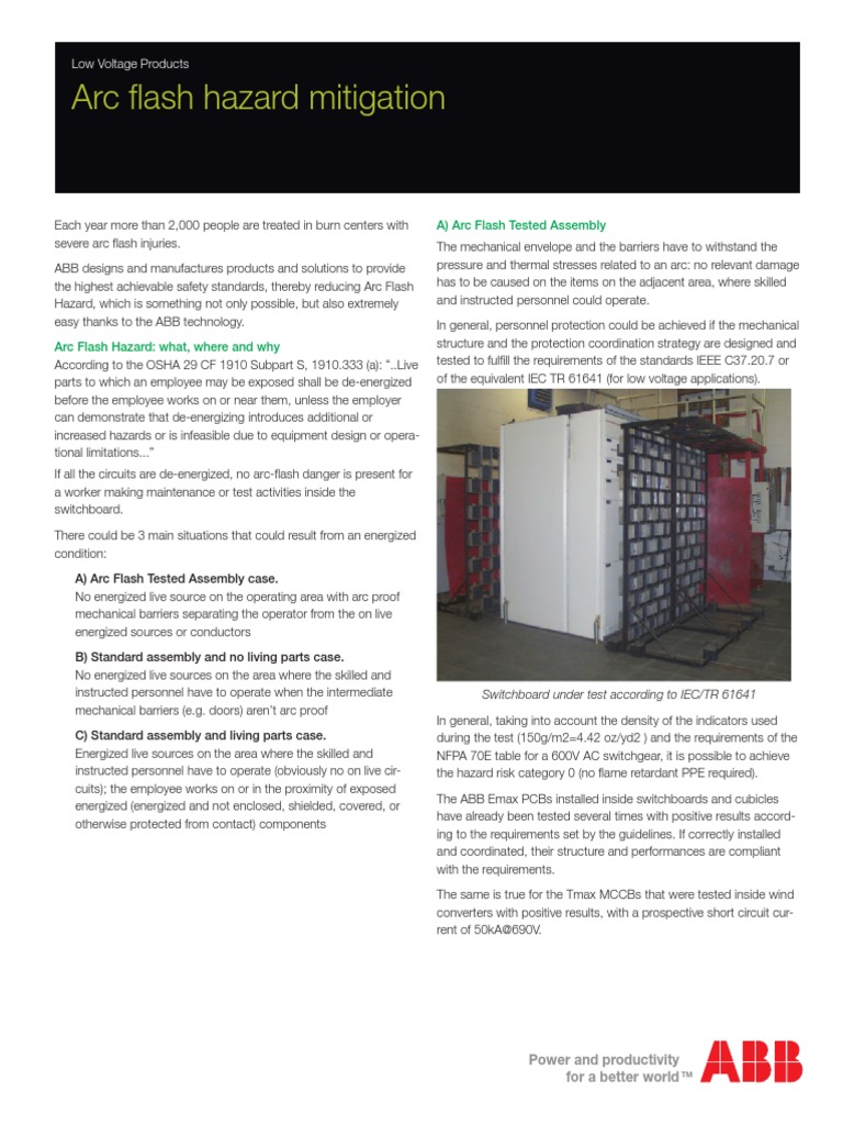 ABB Arc Flash Hazard Mitigation-CATALOGO TECNICO | PDF | Electricity ...