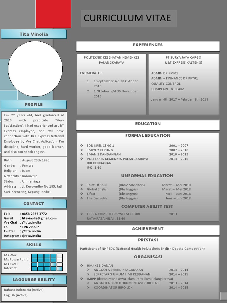 Curriculum Vitae: Tita Vinolia | PDF