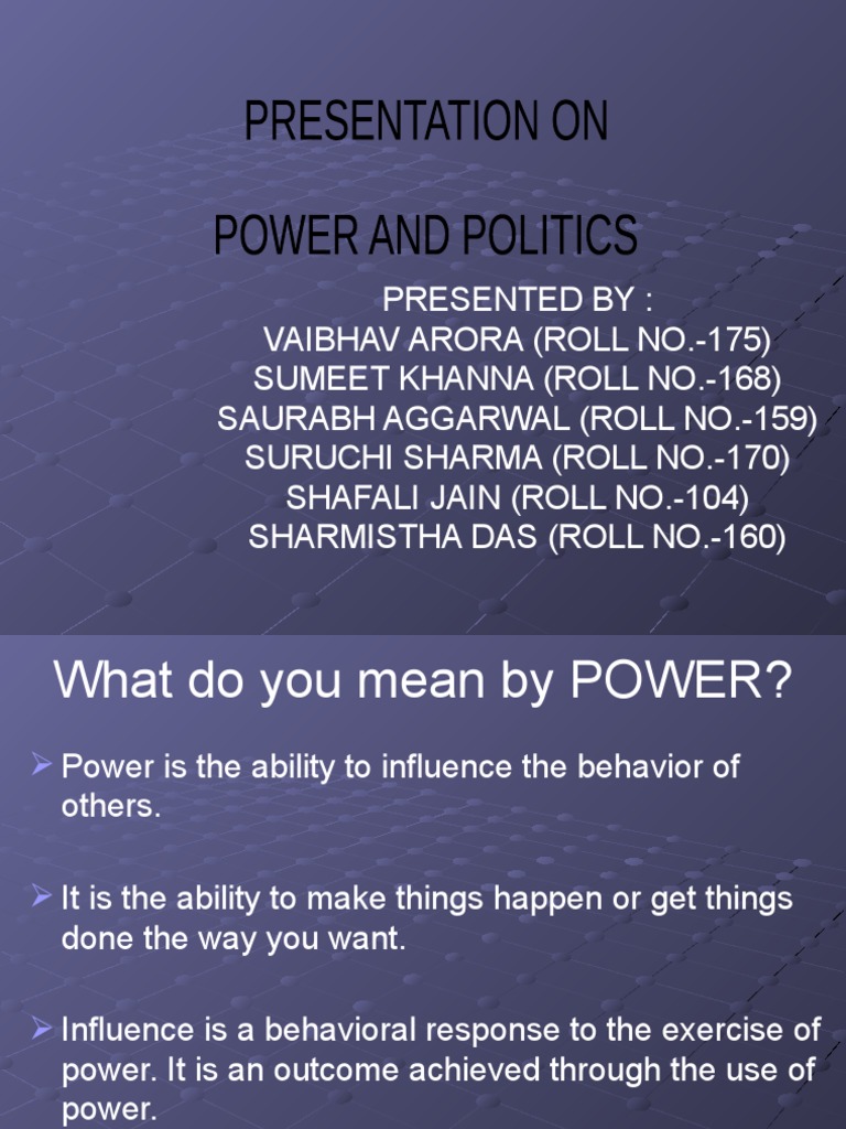 Power and Politics | PDF | Leadership | Power (Social And Political)