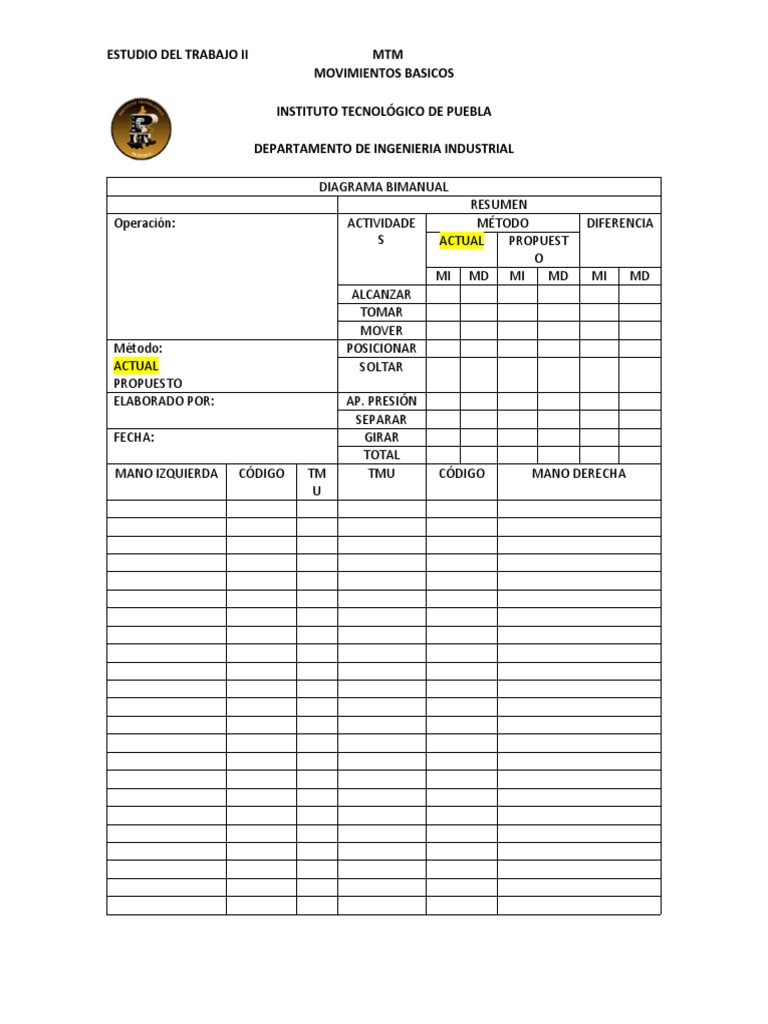 Formato Diagrama Bimanual | PDF