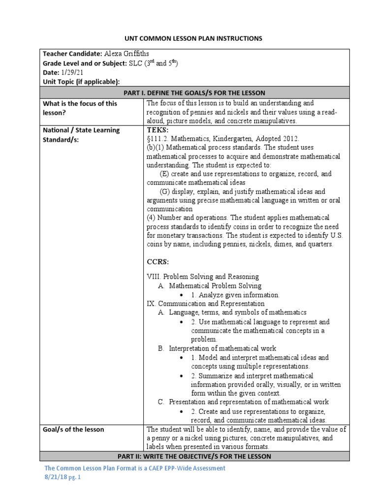 Formal Observation Lesson Plan 1 | PDF | Reading Comprehension ...