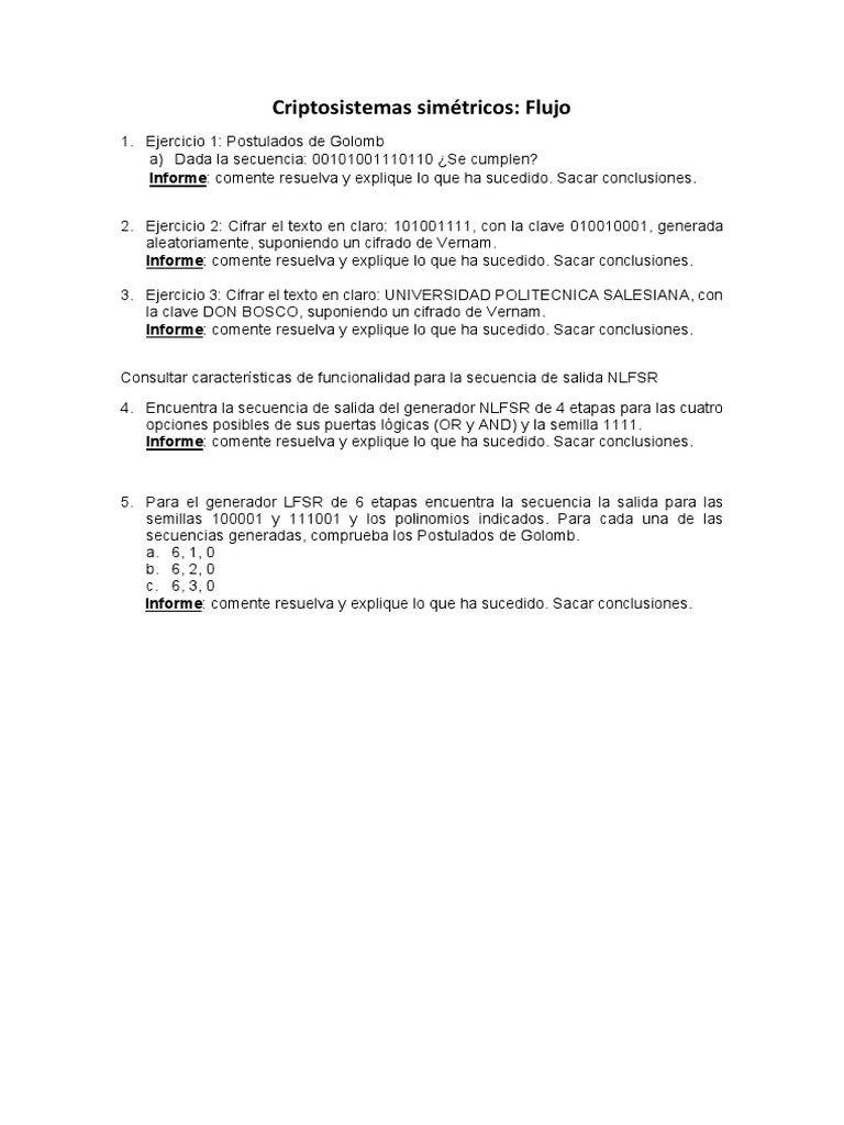 Practica Criptosistemas Flujo | PDF