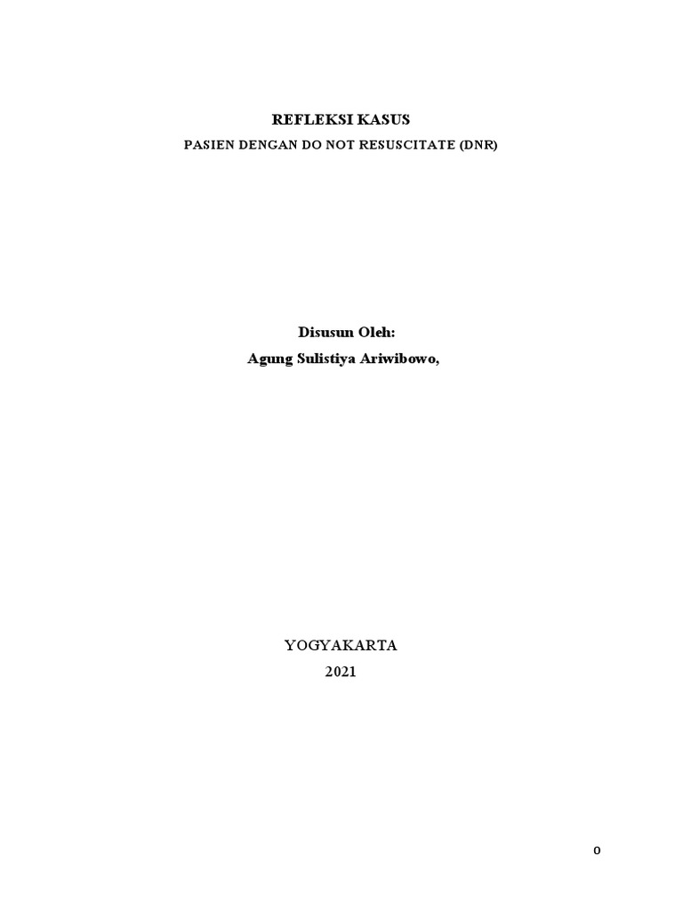 Refleksi Kasus DNR Ukom 1 | PDF | Pengembangan Diri | Kesehatan Holistik