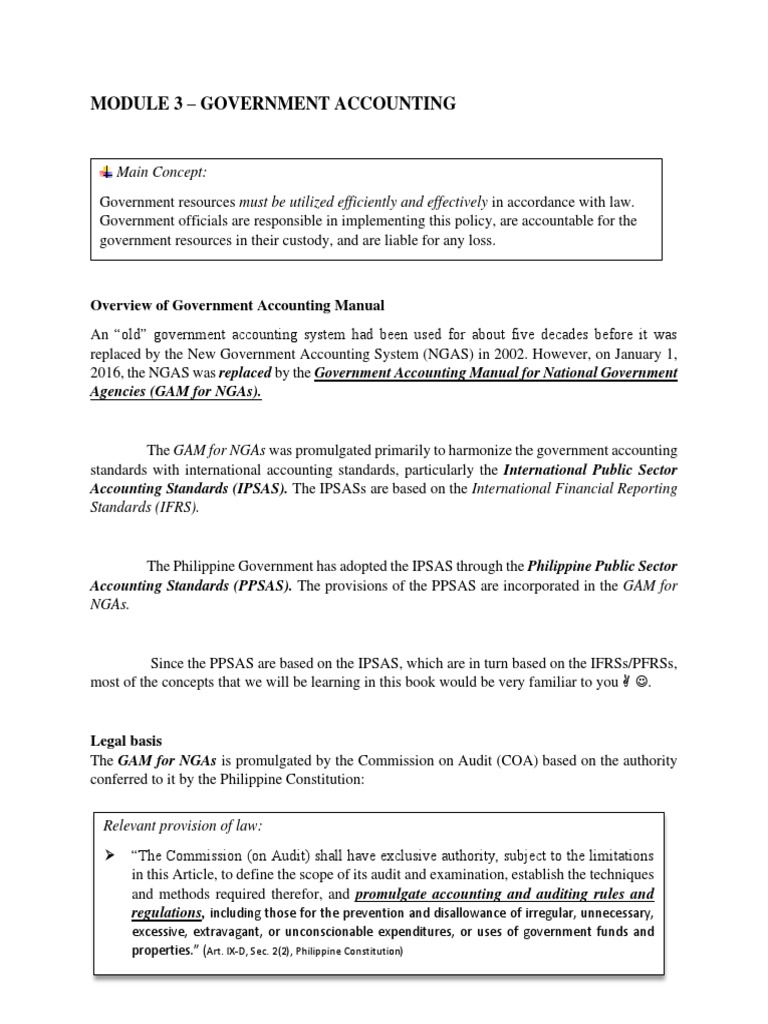 Government Accounting Manual Overview | PDF | Financial Statement ...