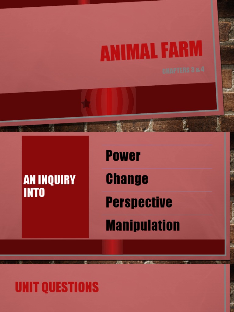 Animal Farm: Chapters 3 & 4 | PDF