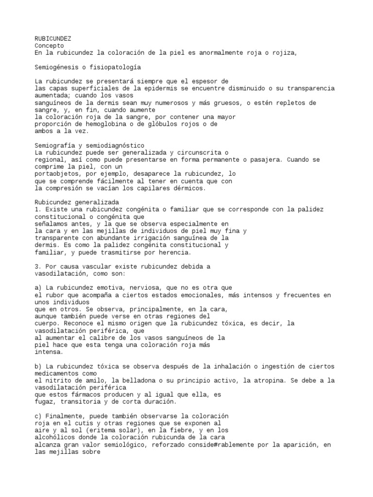 Rubicundez | PDF | Piel | Sangre