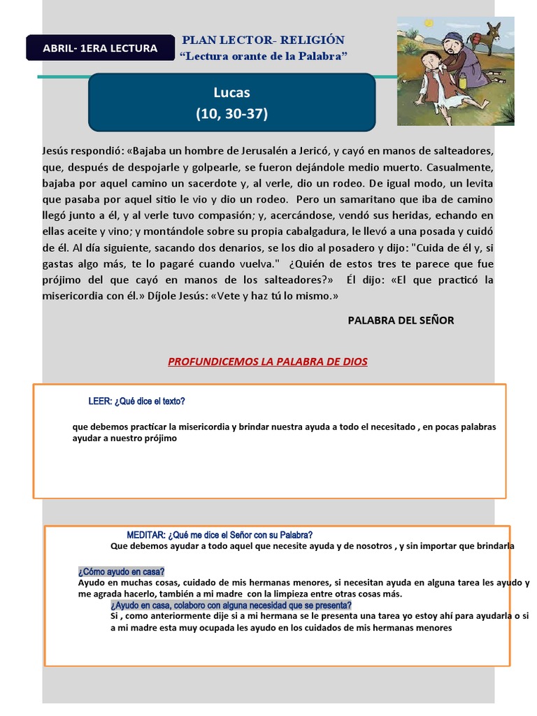 La Lectio Divina PLAN LECTOR 1ERA SEMANA 2 | Descargar gratis PDF ...