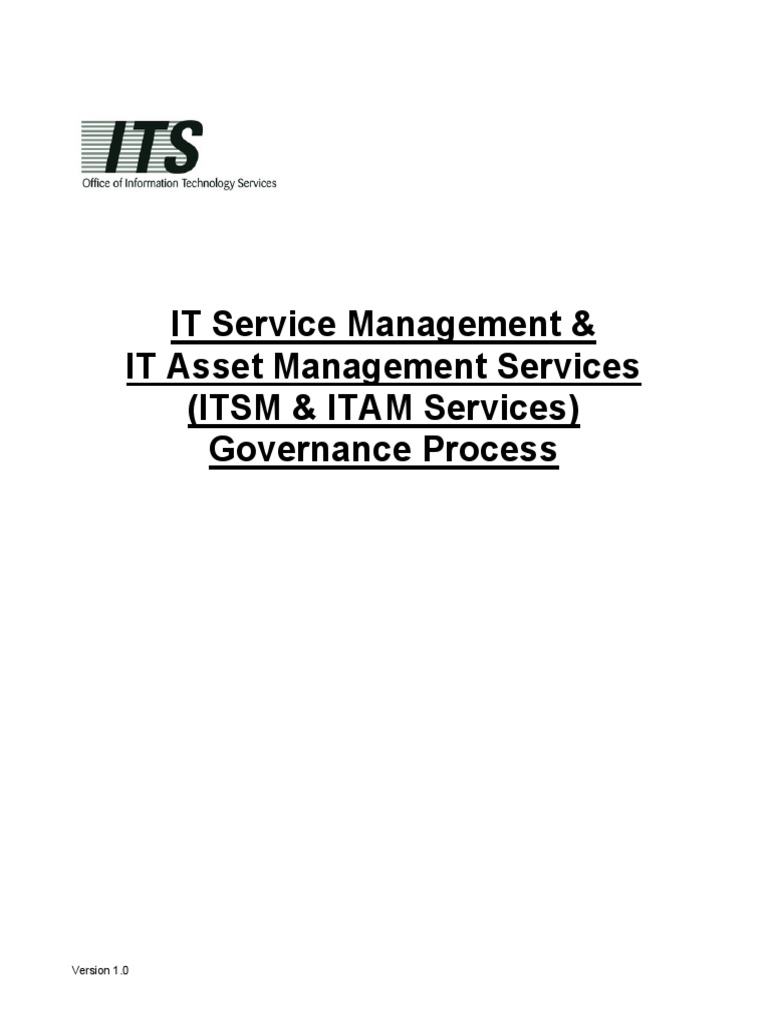 Version 1.0. IT Service Management & IT Asset Management Services (ITSM ...
