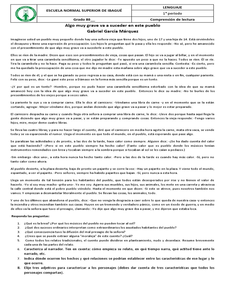 Algo Muy Grave Va A Suceder en Este Pueblo | PDF