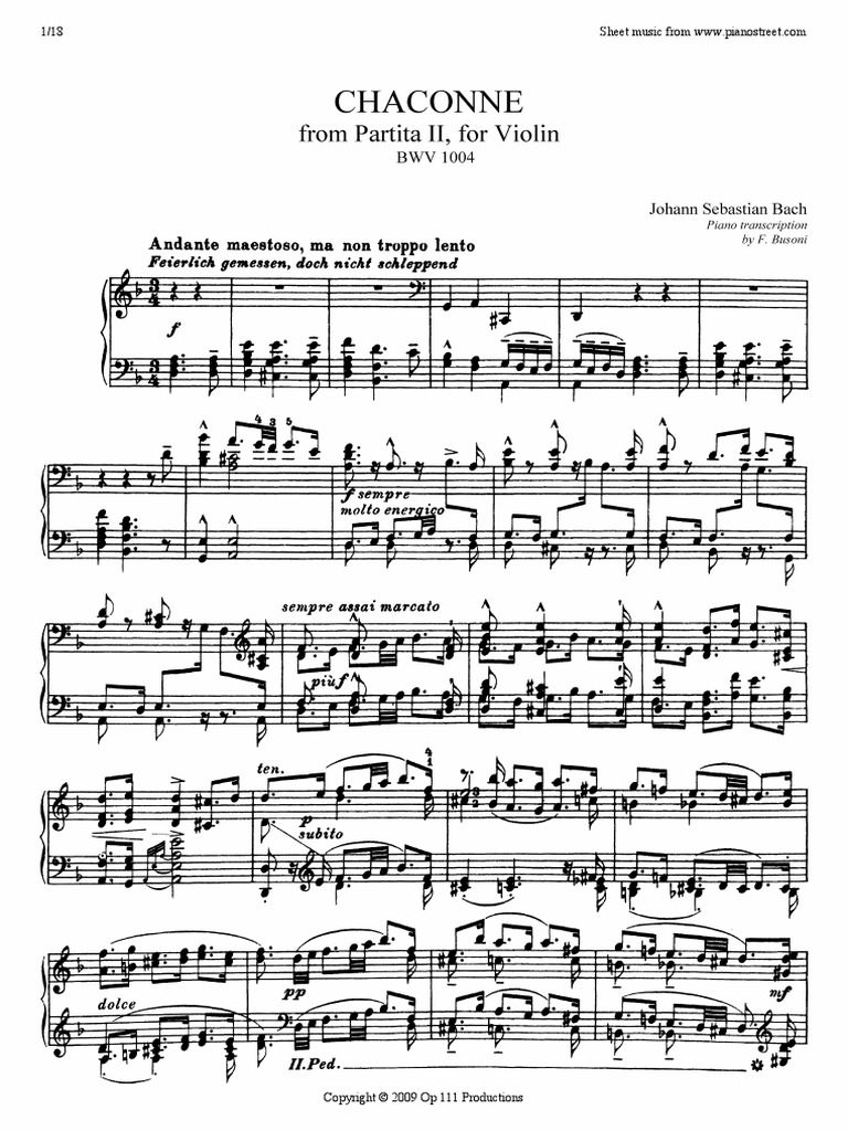 Bach-Busoni - Chaconne | PDF