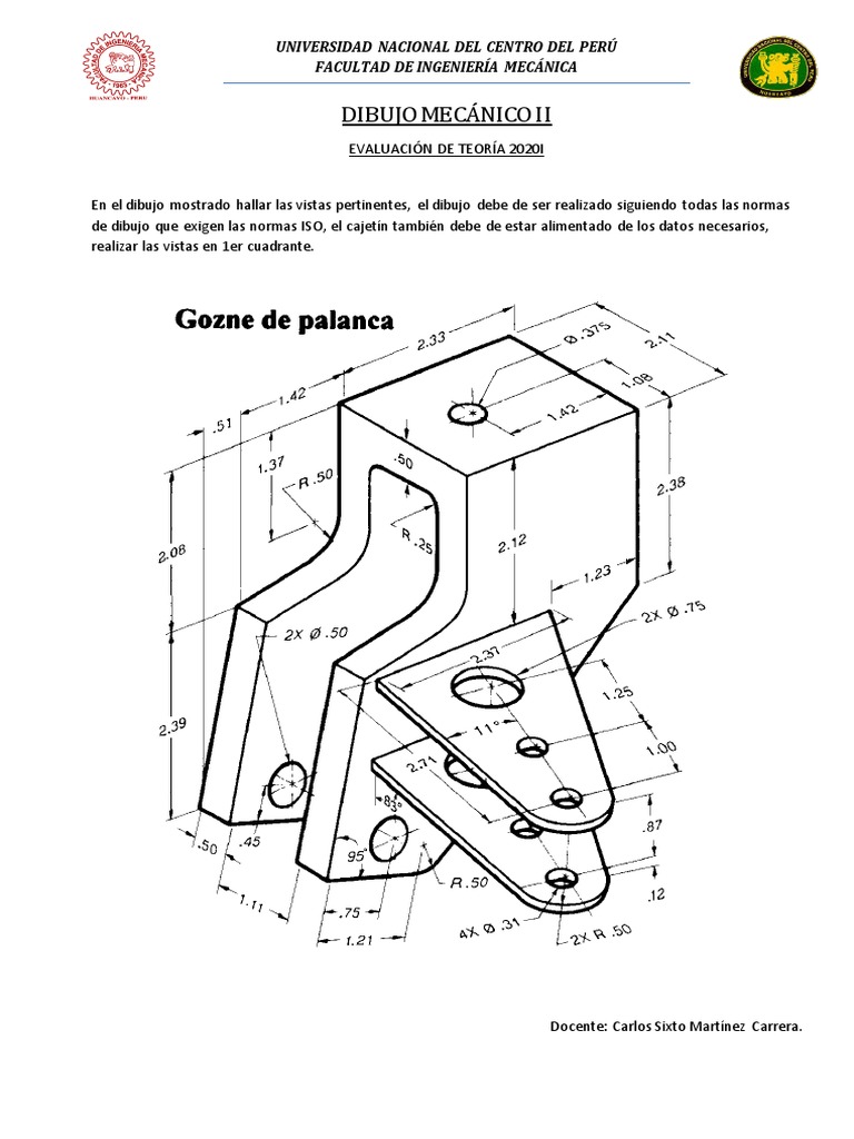 Evaluación Dibujo Mecánico II 2020I | PDF | Tecnología