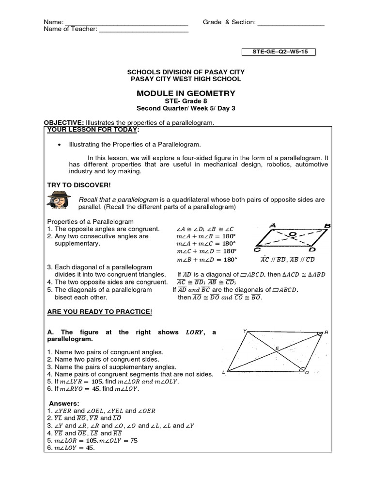 Module 1 2nd Quarter d15 | PDF | Euclidean Geometry | Euclidean Plane ...