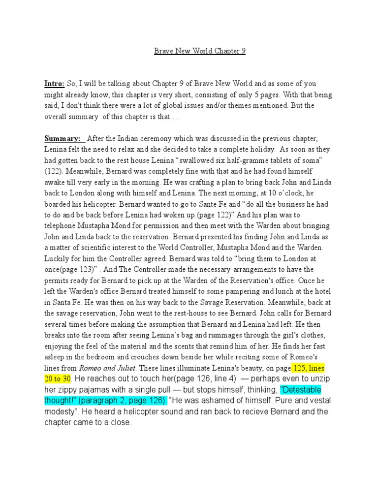 Chapter 9 Brave New World | PDF