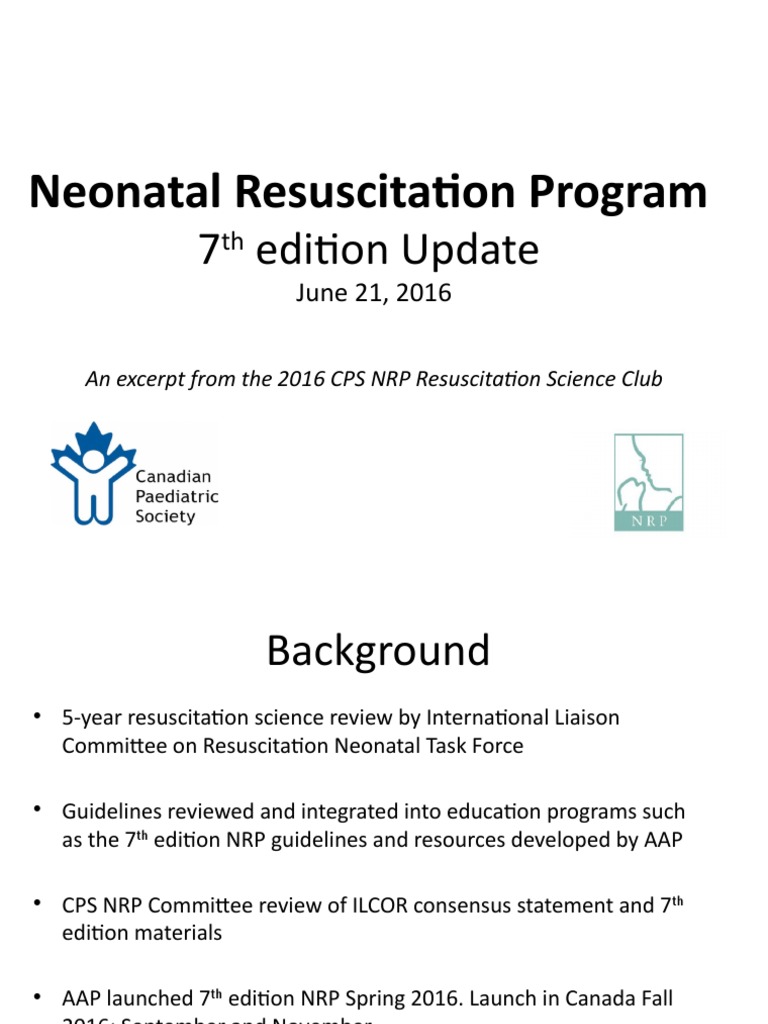 7th Edition NRP Update Final | PDF | Cardiopulmonary Resuscitation ...