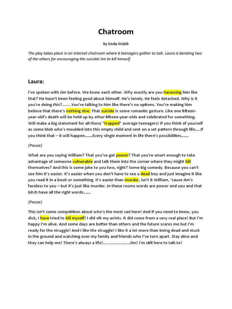 Chatroom - Laura - Monologue (5441) | PDF