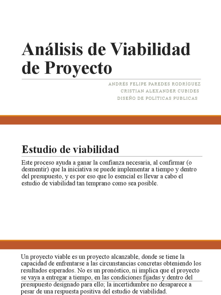 Análisis de Viabilidad de Proyecto | PDF | Toma de decisiones | Science