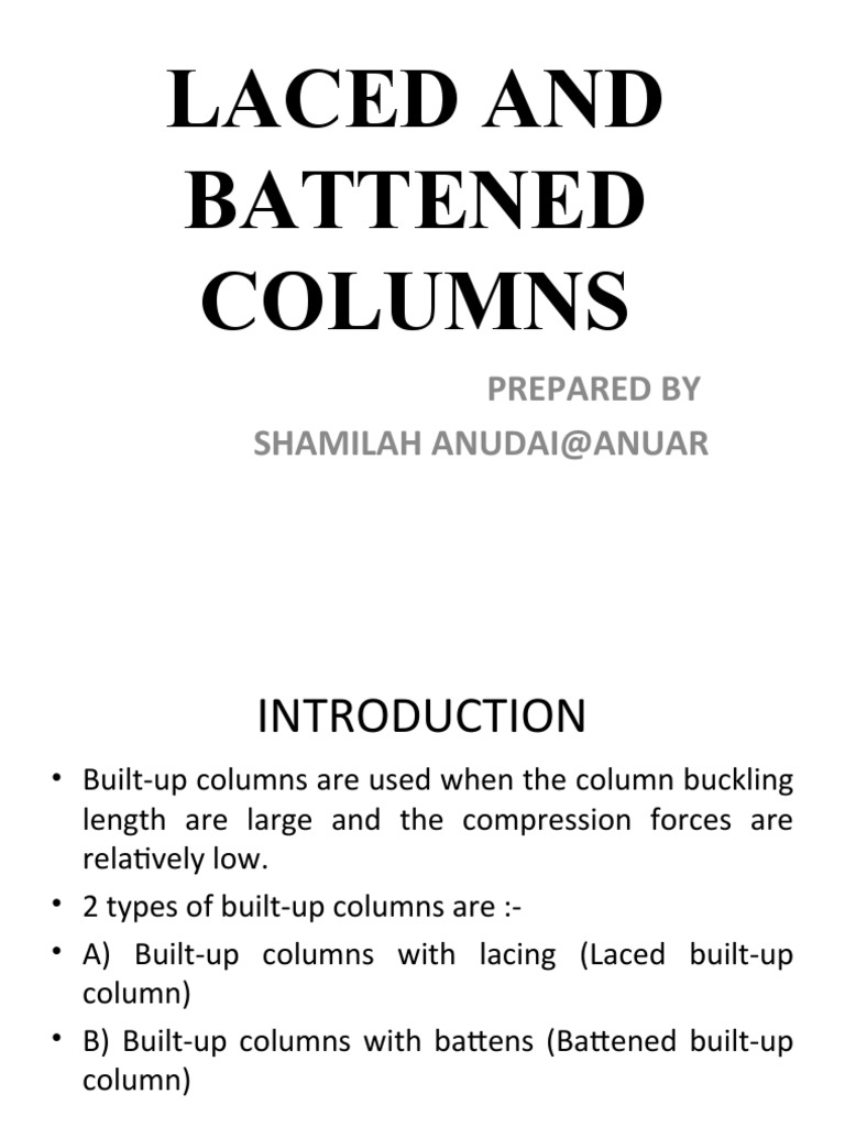 Laced and Battened Columns | PDF | Buckling | Truss