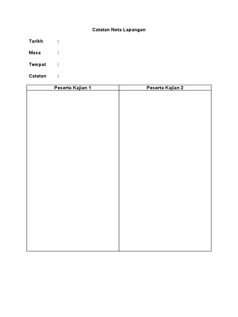Catatan Nota Lapangan | PDF