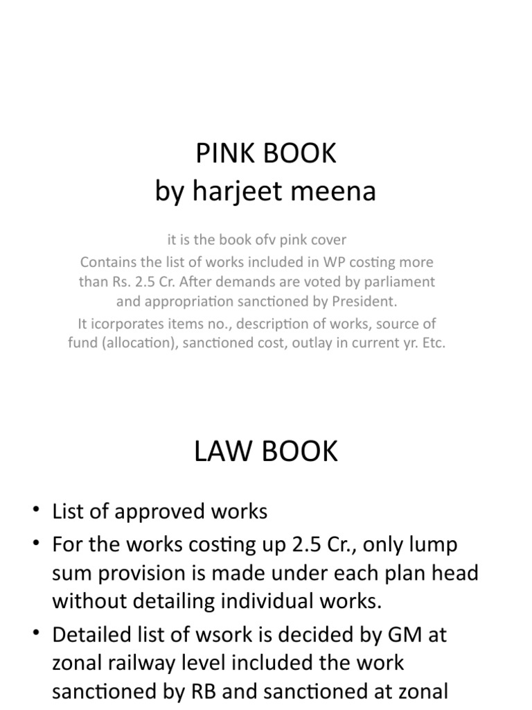 PINK BOOK, Law Book in Indianr Ailway | PDF | Budget | Budgets And ...