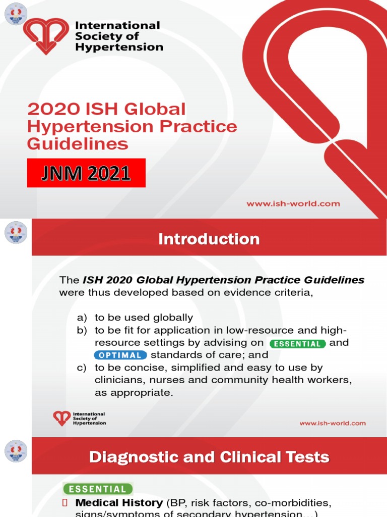 New International Society of Hypertension (Ish) Guidelines 2020 ...