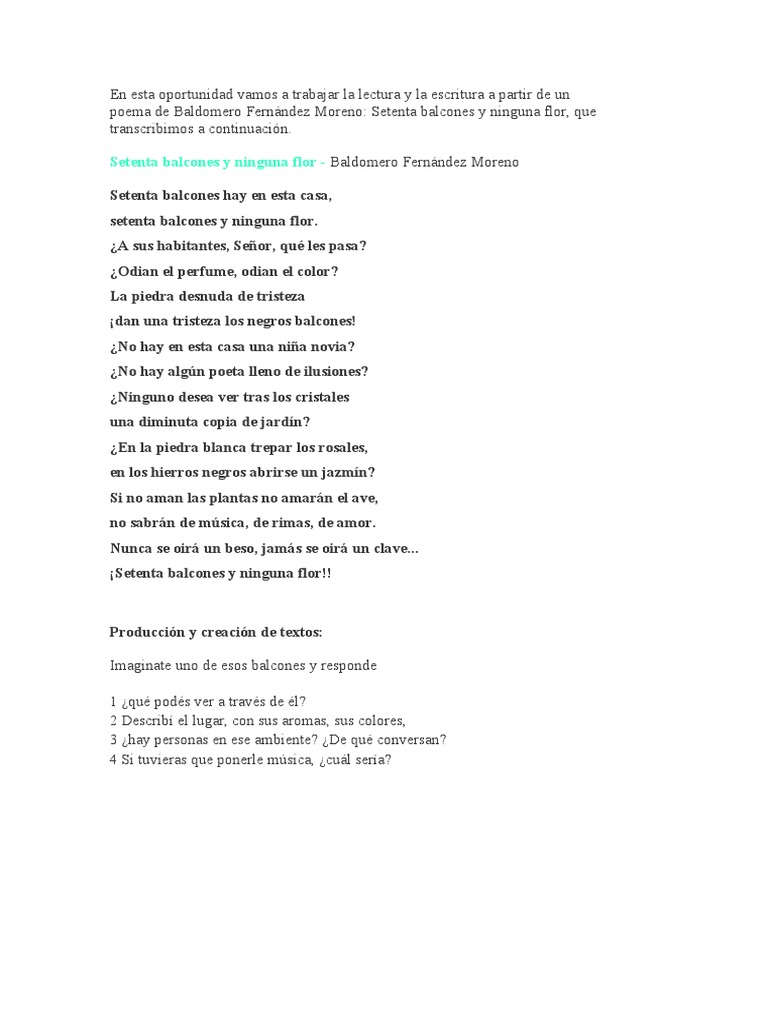 CLASE Lectura Escritura A Partir de Un Poema | PDF