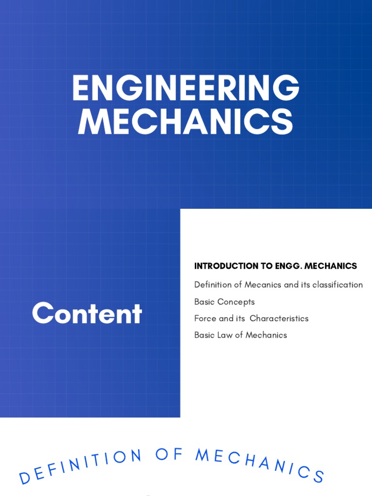 Introduction To Engineering Mechancis | PDF | Weight | Force