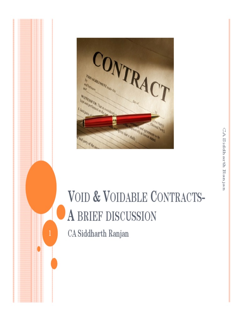 Understanding Void and Voidable Contracts | PDF | Void (Law) | Contract Law